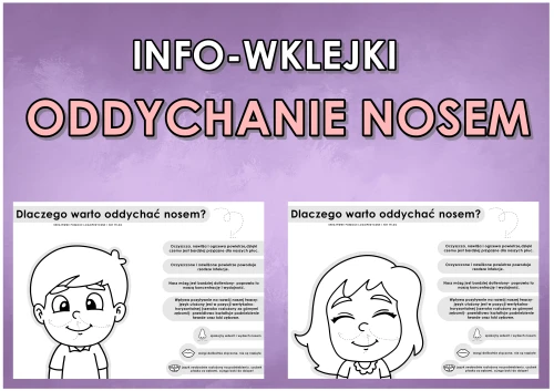 INFO-WKLEJKI ODDYCHANIE NOSEM KREATYWNE POMOCE LOGOPEDYCZNE I NIE TYLKO